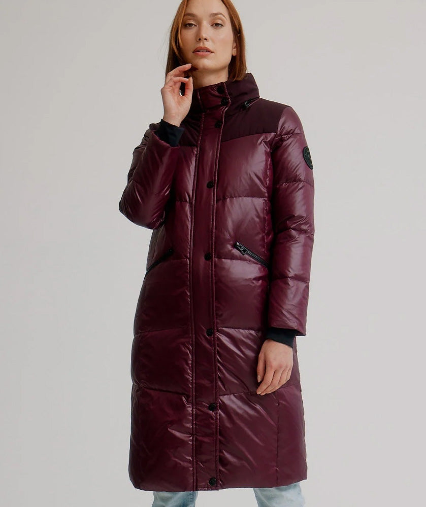 Long puffer coat merlot | Best Price in 2024 at Mary Walter
